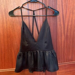 ASOS | Tops | Open Back Black Deep V Neck Tank | Poshmark